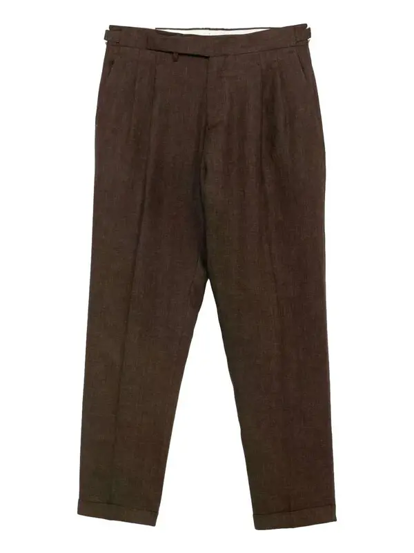 BRIGLIA 1949 Linen Trousers - Brown