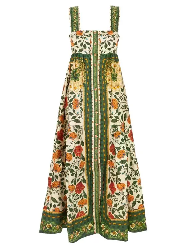 Farm Rio Floral-print Maxi Dress - Green