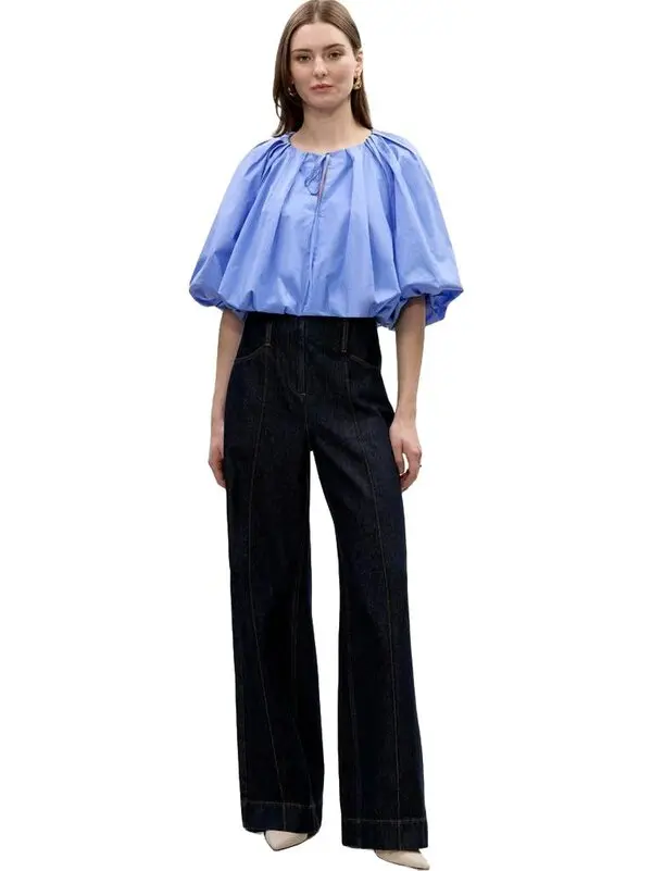 Rebecca Taylor Yara Bubble Blouse - Bluebell