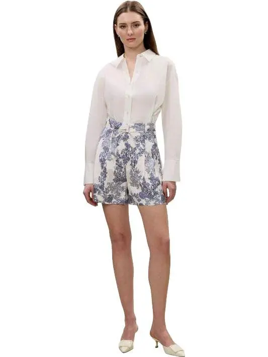 Rebecca Taylor Lena Shine Short - Ivory Toile Combo