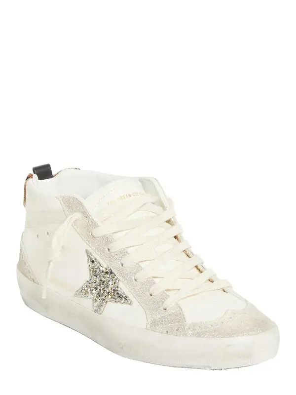 GOLDEN GOOSE Mid Star Sneakers - White/ Platinum/ Leo