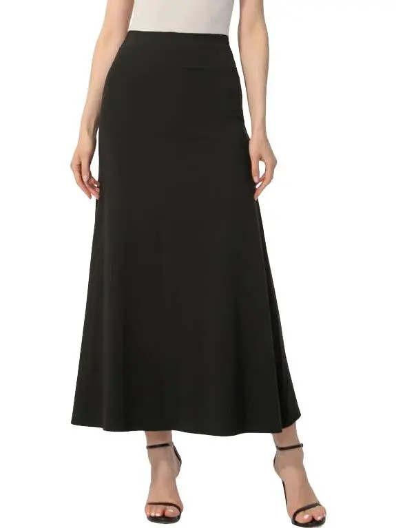 KIMI + KAI Ruched Maxi Skirt - Black
