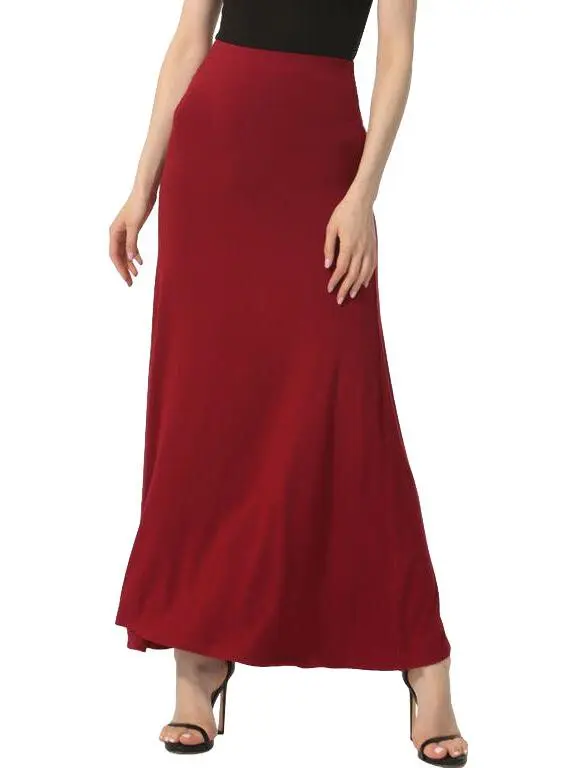 KIMI + KAI Ruched Maxi Skirt - Wine