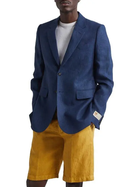 Massimo Alba Memphis Linen Blazer - Blue