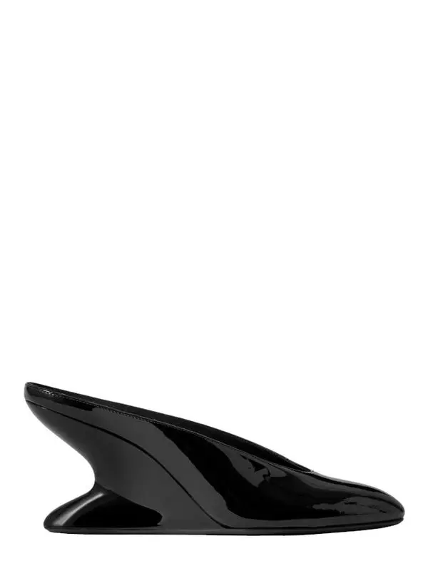 Alaïa Patent-leather Wedge Mules - Black