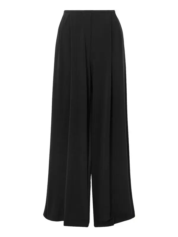 Norma Kamali Pleated Wide-leg Pants - Black