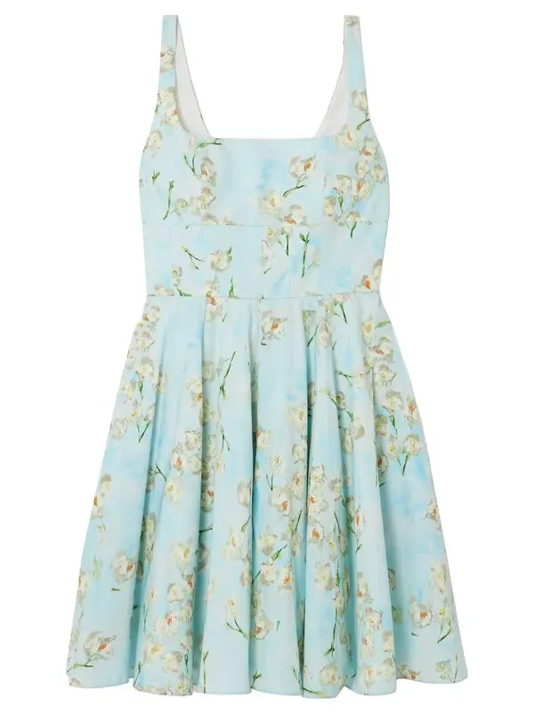 EMILIA WICKSTEAD Mini Mona Floral-print Mini Dress - Blue