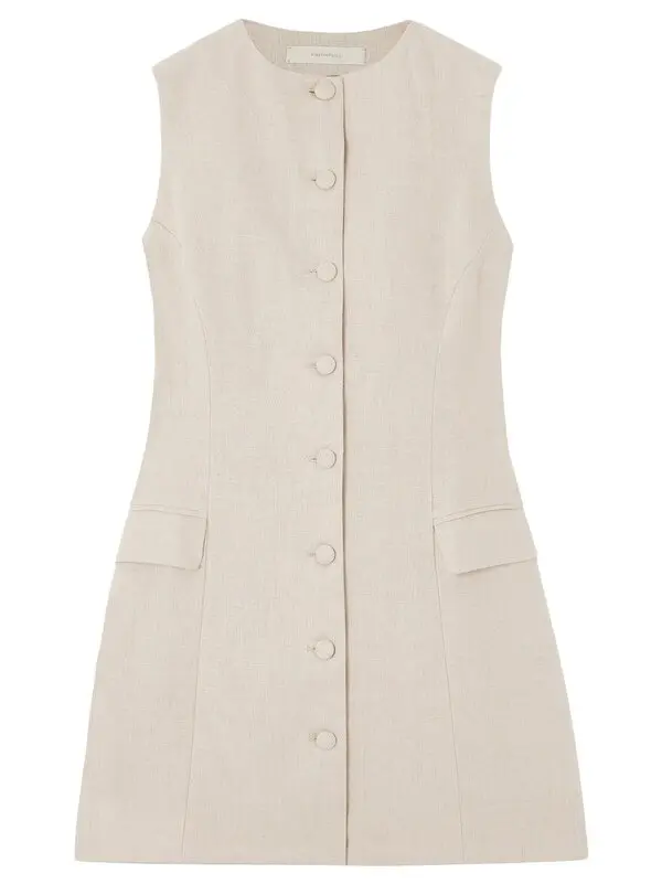Faithfull The Brand Jane Linen Mini Dress - Neutrals