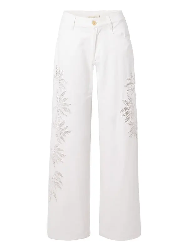 DIOTIMA Stulla Crochet-trimmed Straight-leg Jeans - White