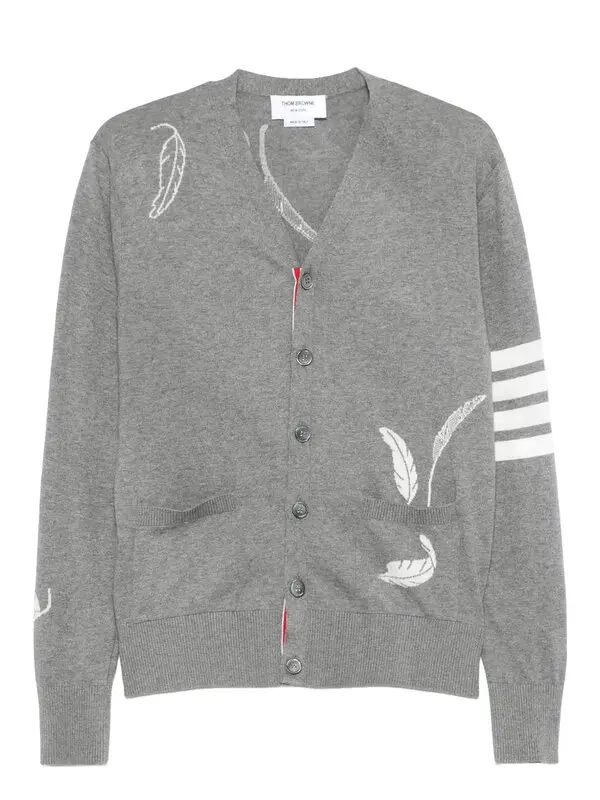 Thom Browne 4-bar Stripe Cardigan - Grey
