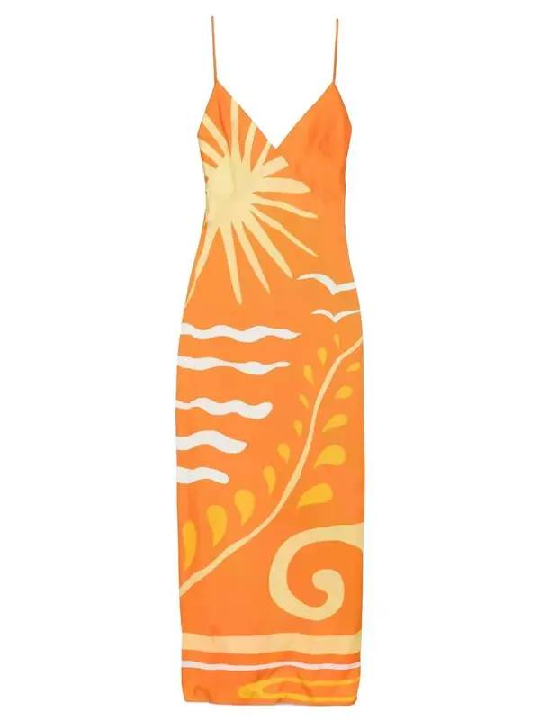 CALA DE LA CRUZ Gil Maxi Dress - Orange