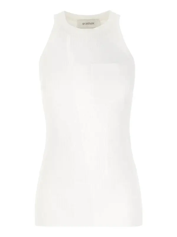 Sportmax Fine-ribbed Tank Top - White