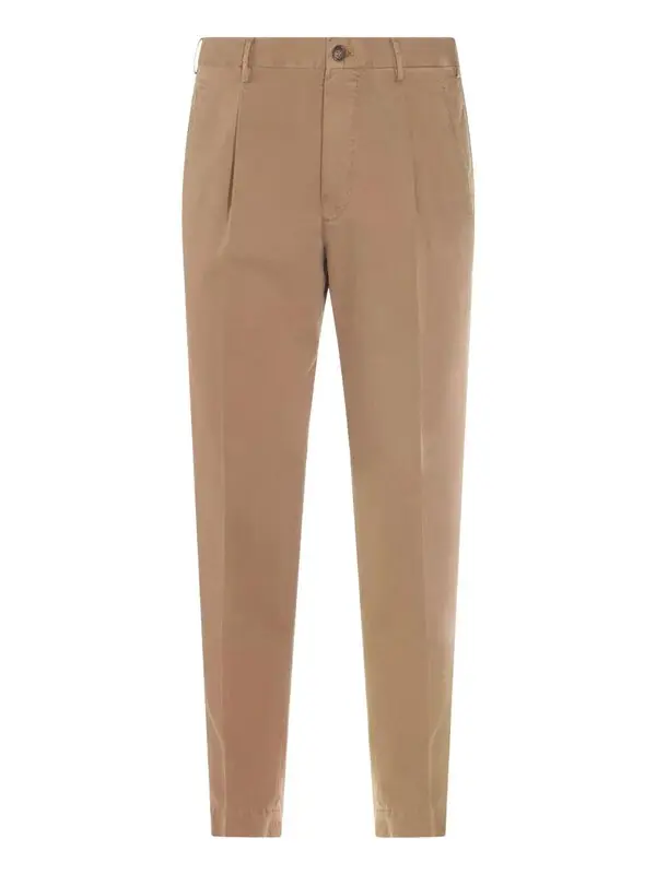 Incotex Logo-patch Trousers - Neutrals