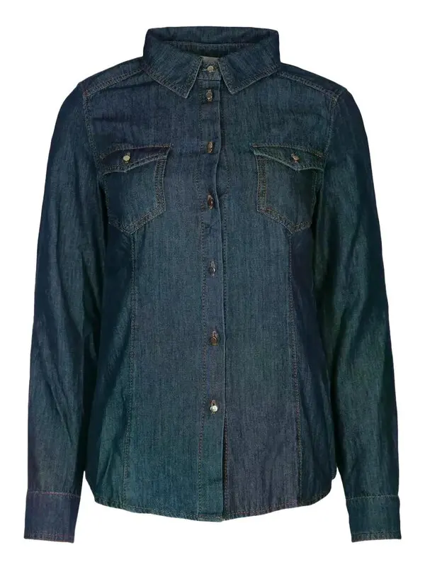 I BLUES Denim Button-up Shirt - Blue