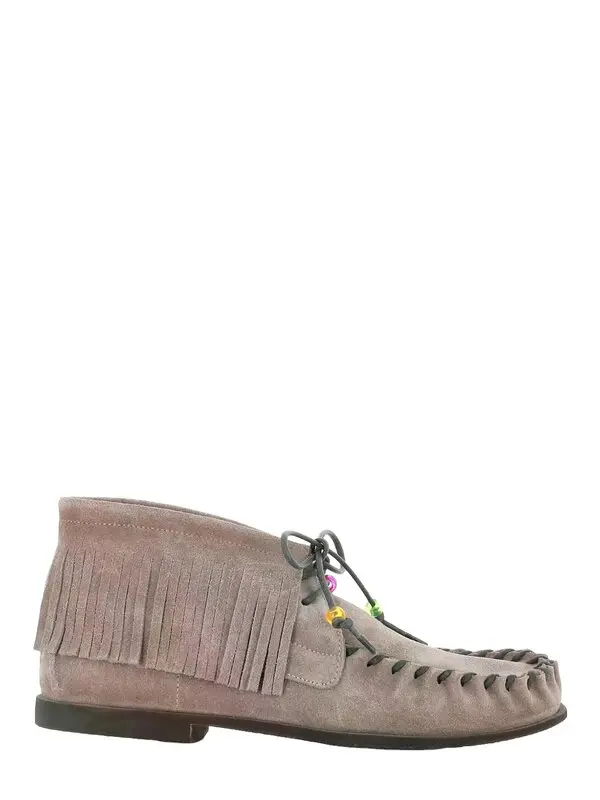 ALEXANDER HOTTO Fringe-detail Moccasin Boots - Neutrals
