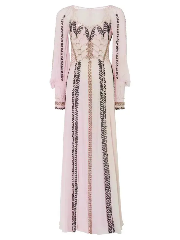 TEMPERLEY LONDON Long-sleeve Maxi Dress - Pink