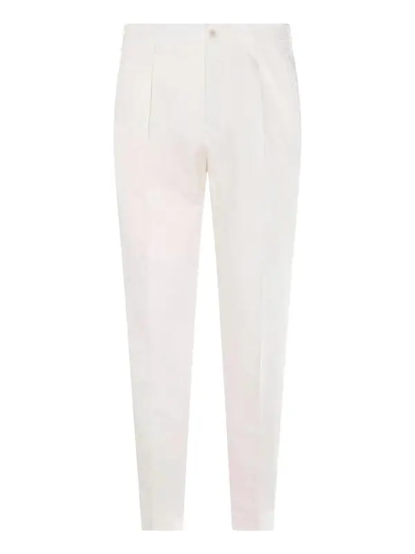 Incotex Logo-patch Trousers - White