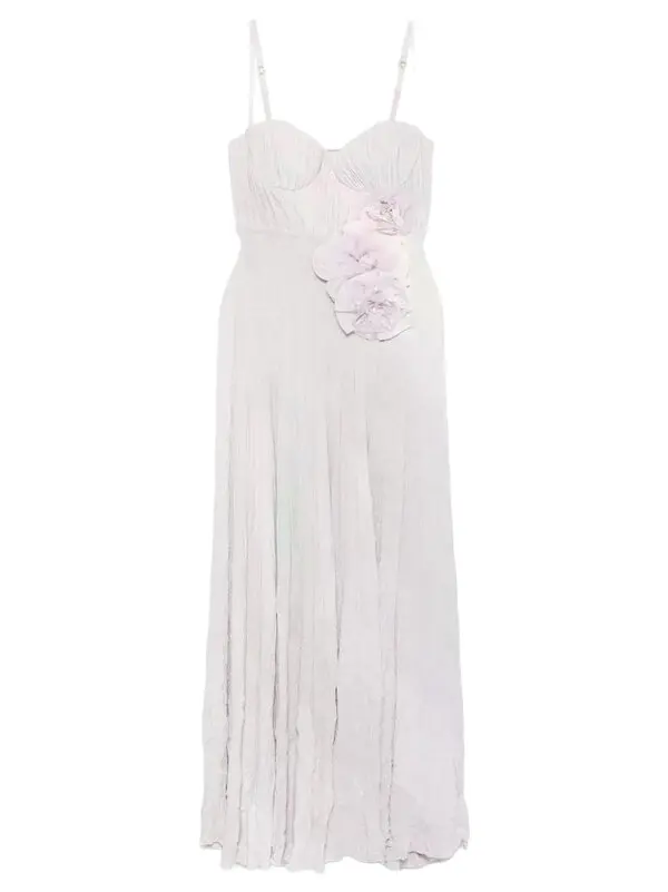 Elisabetta Franchi Floral-appliqué Gown - Purple