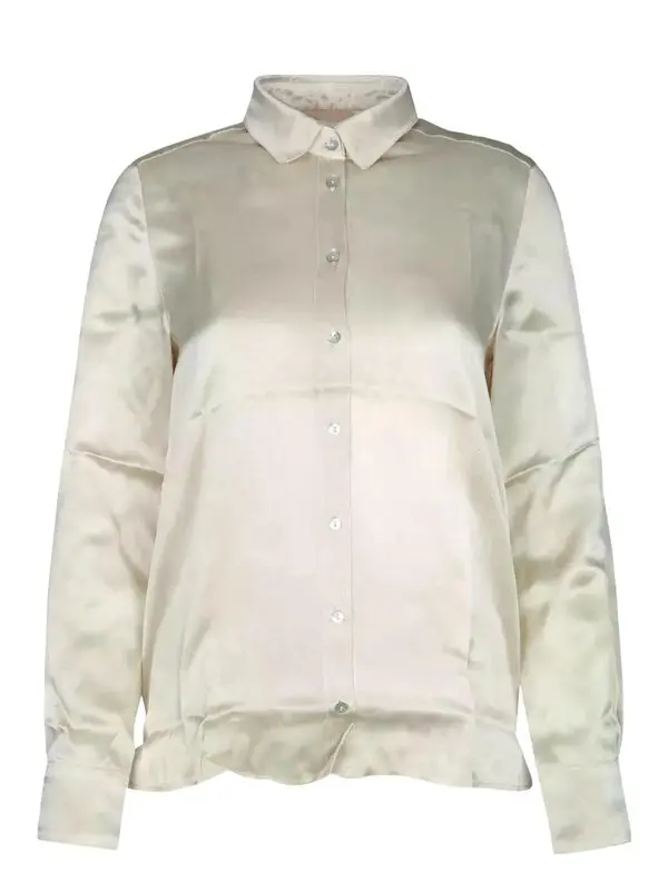 I BLUES Silk Button-up Shirt - White
