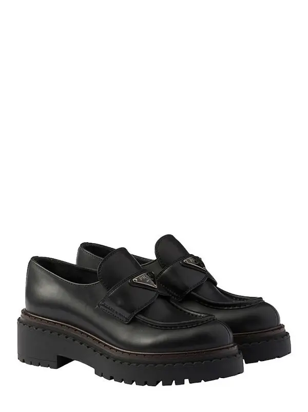 Prada Leather Loafers - Black