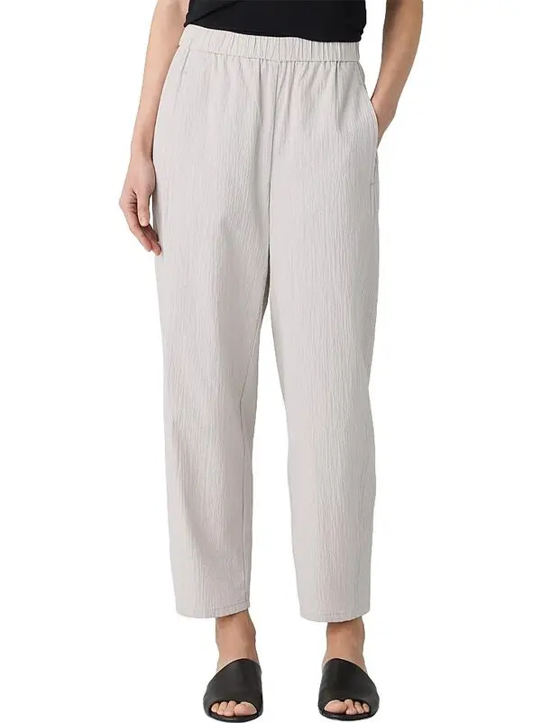 Eileen Fisher Linen Lantern Ankle Pants - Chalk
