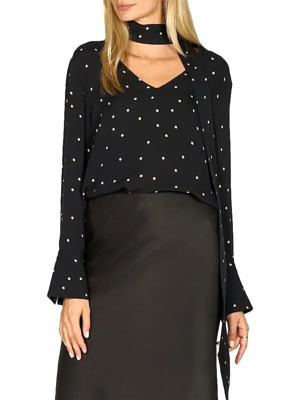 SECRET PON-PON Rhiannon Polka Dot Blouse - Black Polka Dot