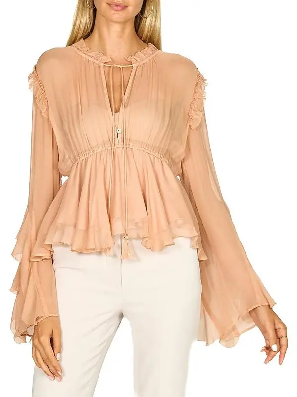 SECRET PON-PON Emeline Blouse - Peach