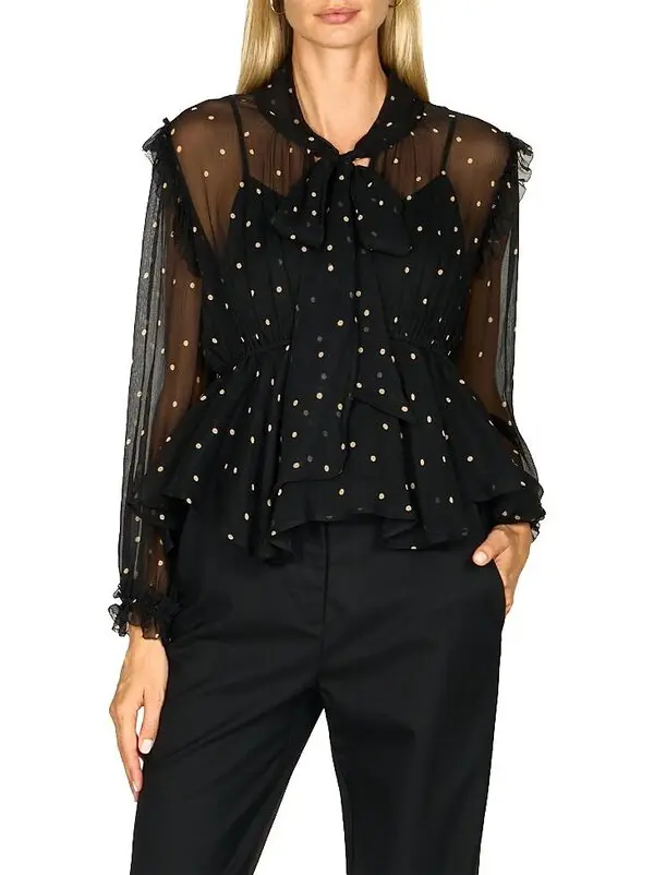 SECRET PON-PON Avelina Blouse - Black Polka Dot