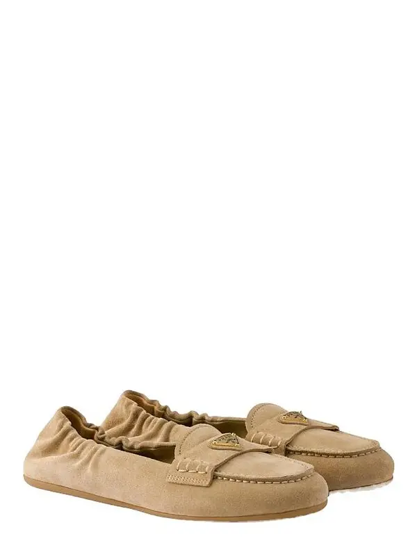 Prada Suede Loafers - Neutral