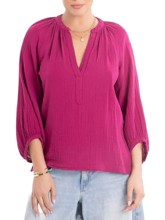 OCEAN+MAIN Gauze Shirt - Fuchsia