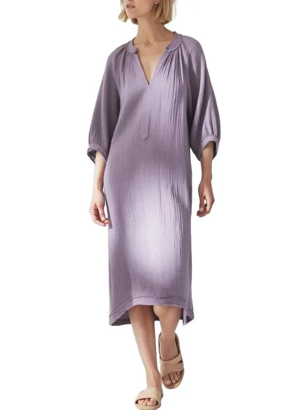 OCEAN+MAIN Gauze A-line Dress With Pockets - Desert Amethyst