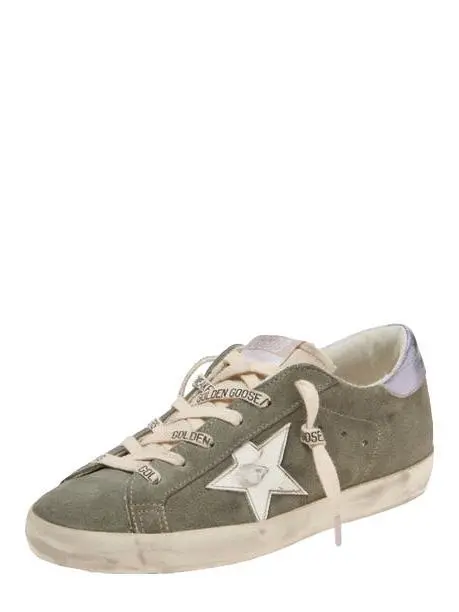 GOLDEN GOOSE Super-star Low-top Sneaker - Green/ Lilla/ White