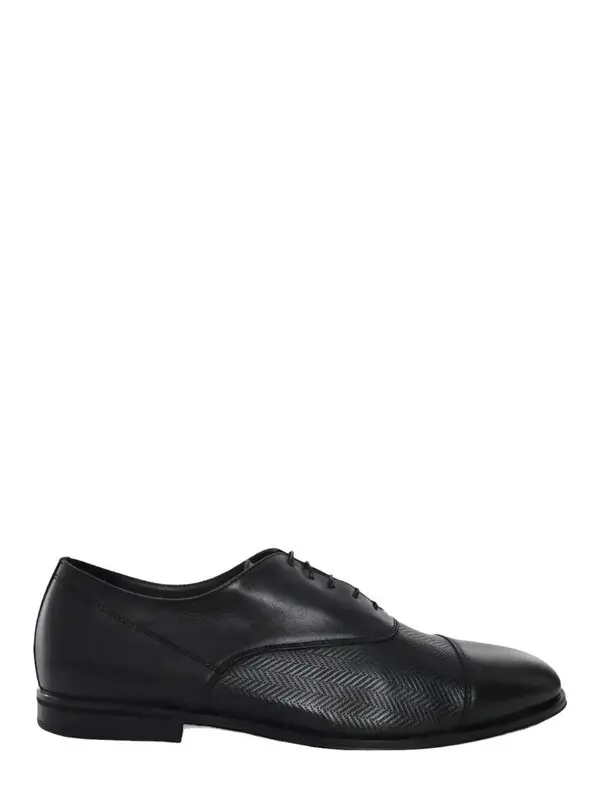 DOUCAL'S Leather Oxford Shoes - Black