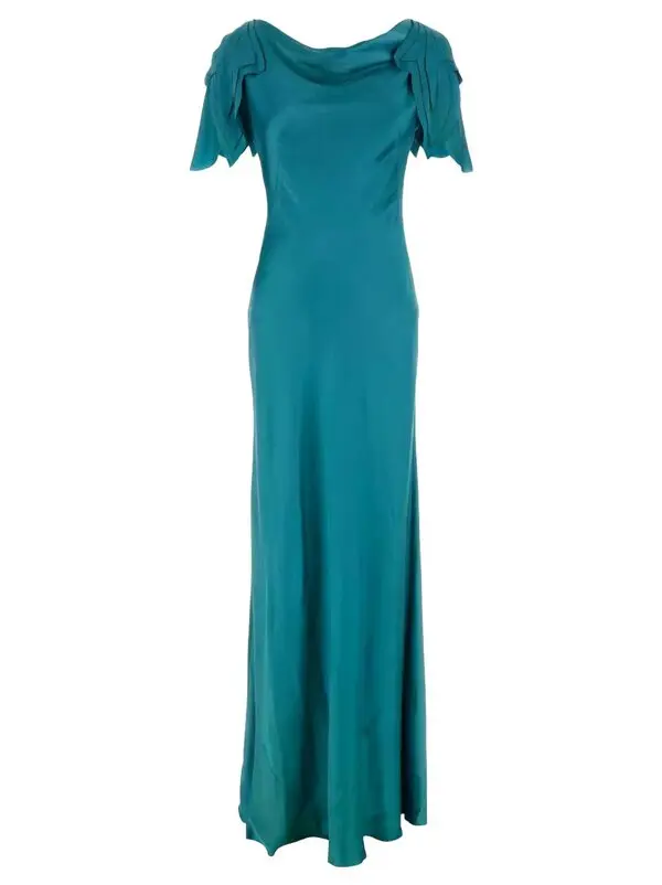 Alberta Ferretti Satin Dress - Blue