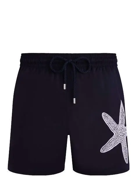Vilebrequin Placed Starlette Moorise Stretch Short Swim Trunks - Blue