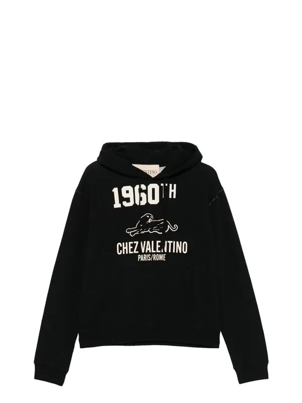 Valentino Garavani Logo-print Hoodie - Black