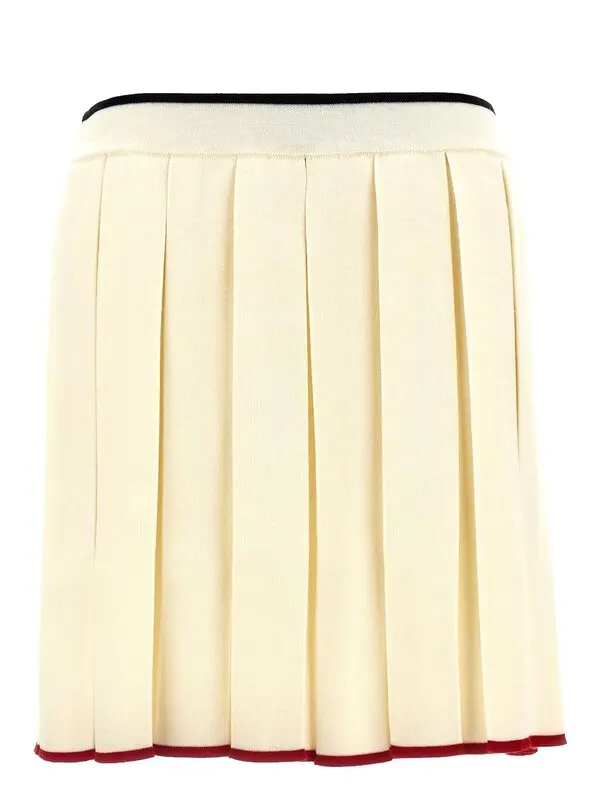 Thom Browne Knitted Pleated Skirt - White