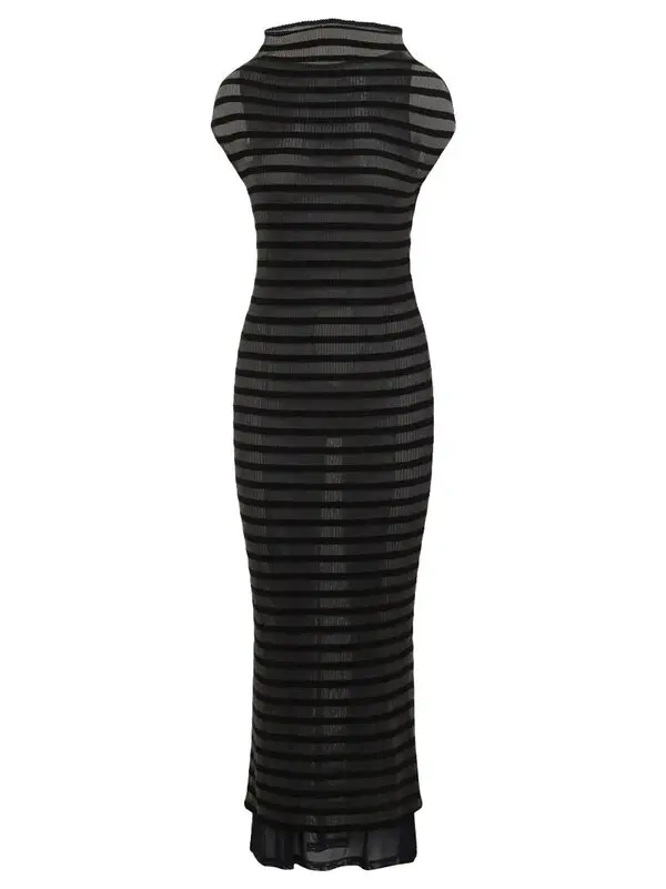 Jean Paul Gaultier Nylon Long Dress Ro400 M088 00_ - Black