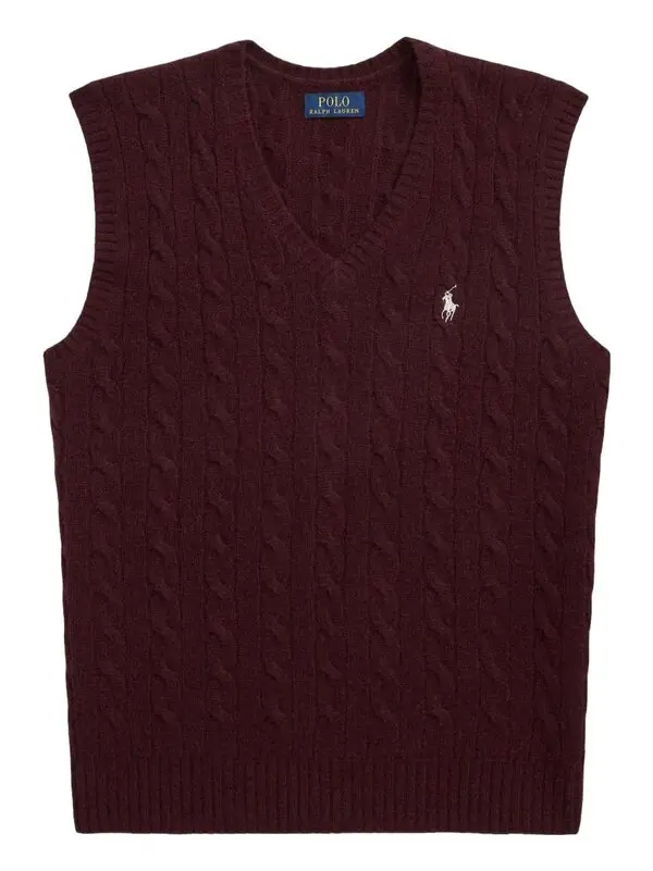 Polo Ralph Lauren Sleeveless Cable-knit Sweater Vest - Red