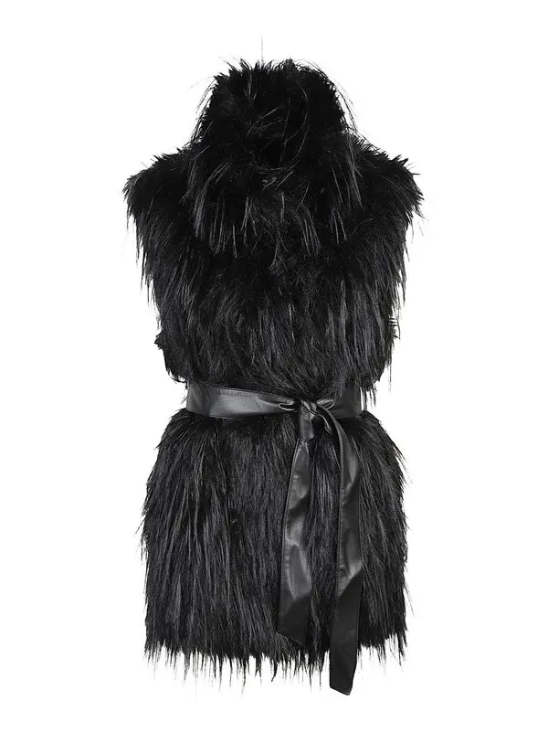 Pinko Neva Faux Fur Vest - Black
