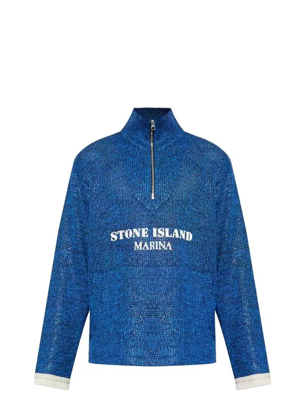 Stone Island Logo-embroidered Sweatshirt - Blue