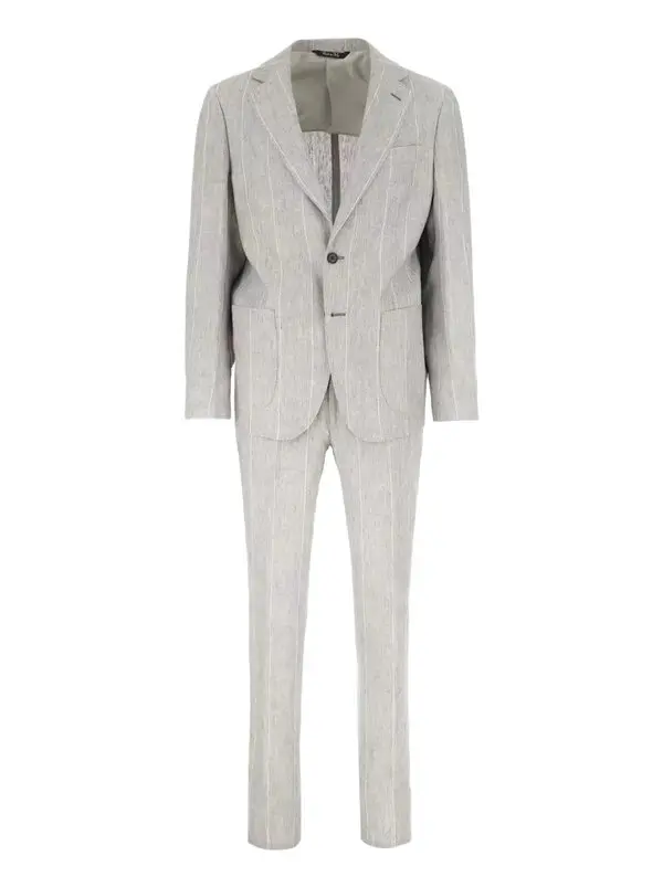 COLAMARINO Linen Single-breasted Suit - Grey