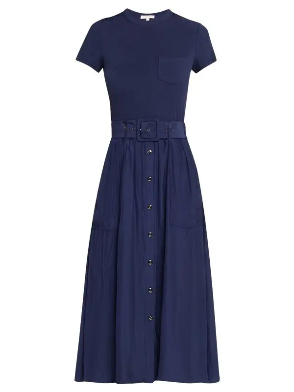 Ramy Brook Sylvie Belted Midi Dress - Spring Nav