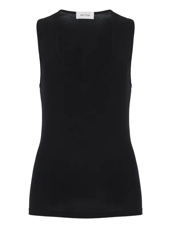 Matteau Organic Cotton Sleeveless Top - Black