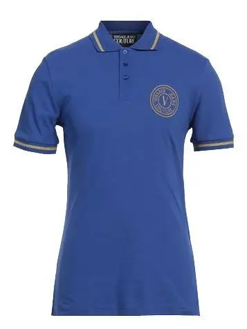 Versace Polo Shirt Size Cotton, Polyester, Elastane, Metallic Polyester - Blue