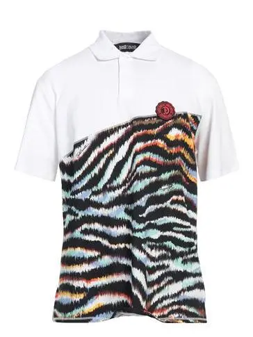 Just Cavalli Polo Shirt Size Cotton, Viscose, Polyamide, Elastane - White