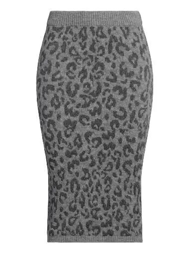 NO SECRETS Leopard-print Knitted Pencil Skirt - Grey