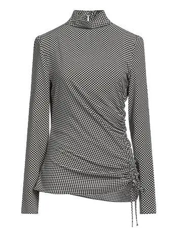 Patrizia Pepe Checked Jersey Top - Black
