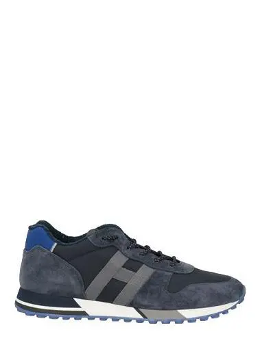 Hogan Leather And Textile Fiber Sneakers - Navy