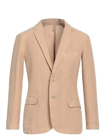 120% Lino Sand Linen Single-breasted Blazer - Beige